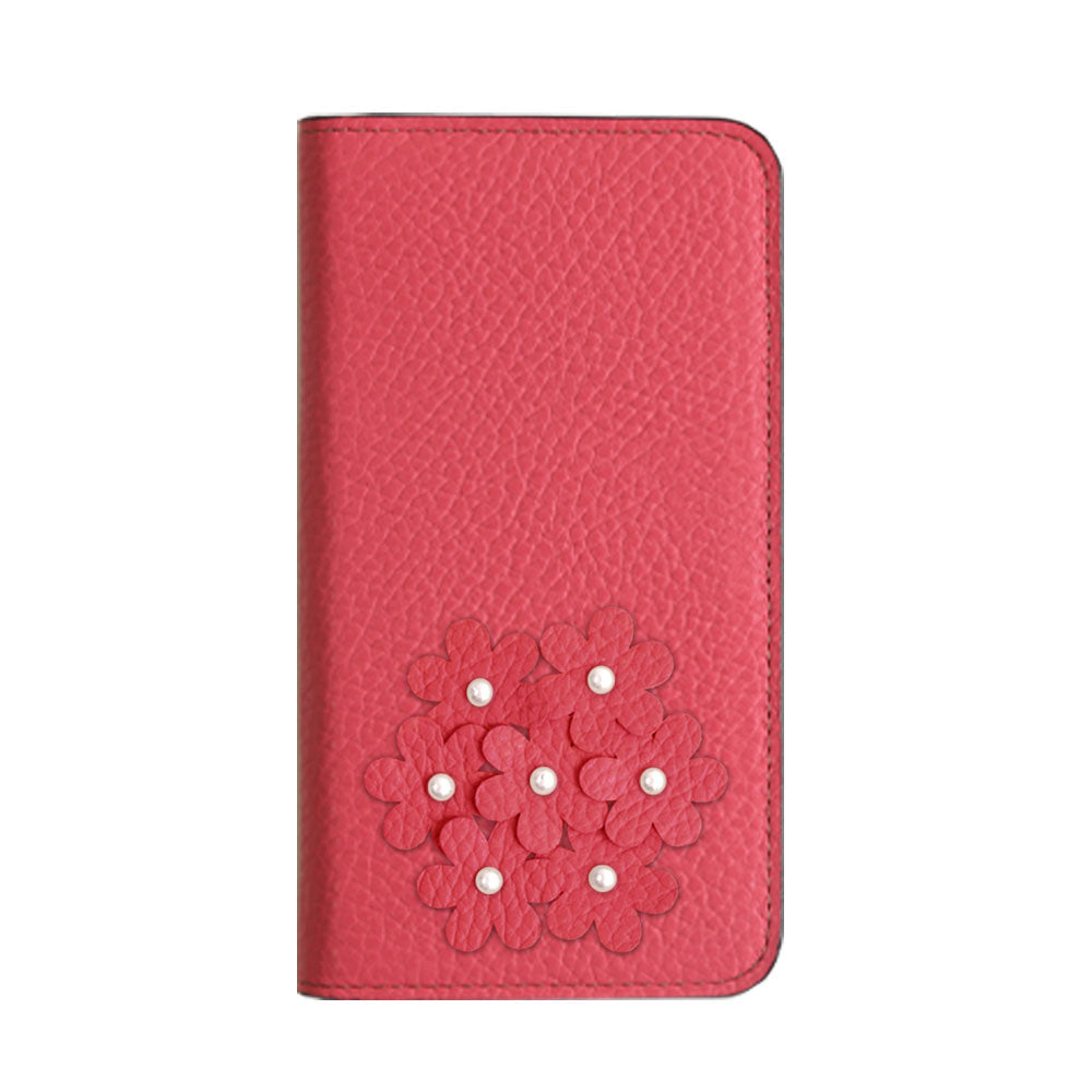 Genuine leather 32 colors Italian shrink leather hydrangea motif noteb ...